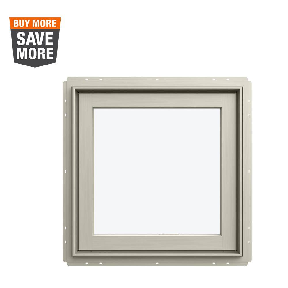 JELD-WEN 24 in. x 24 in. W-5500 Left-Hand Casement Wood Clad Window ...