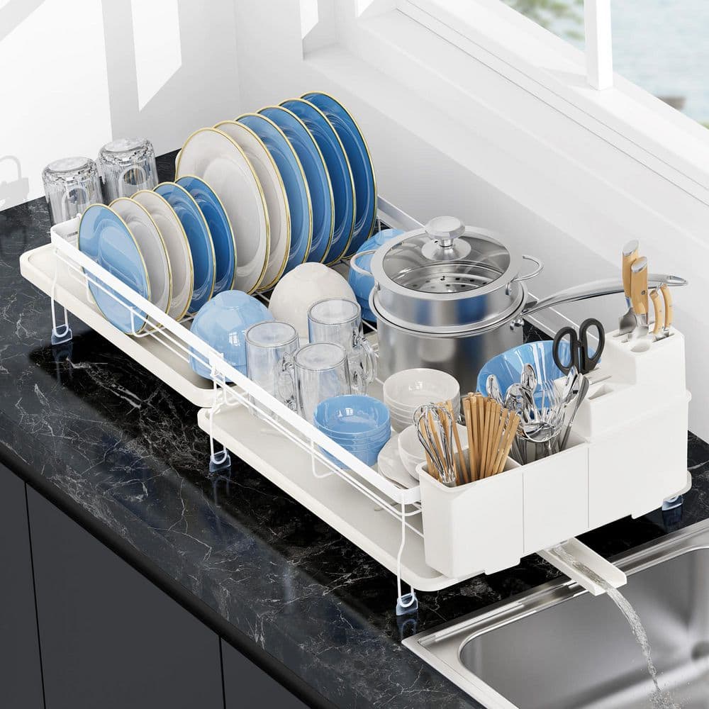 ROTTOGOON Adjustable Dish Drying Rack, Stainless Steel Expandable Dish ...
