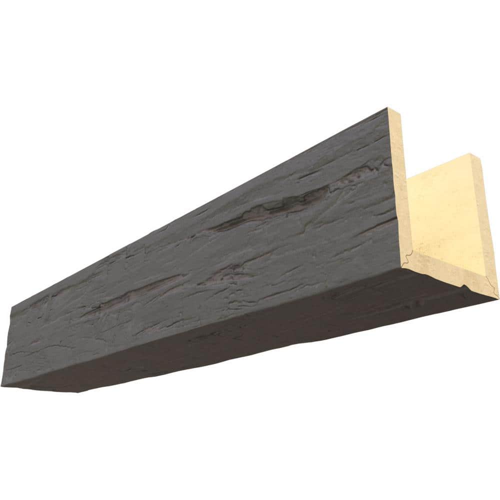 Ekena Millwork Endurathane 4 in. H x 4 in. W x 10 ft. L Hand Hewn Slate ...