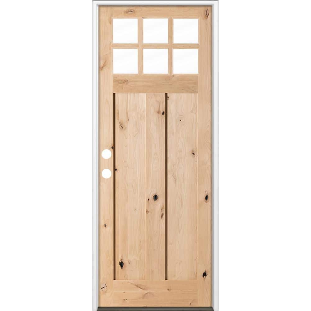 Krosswood Doors 42 in. x 96 in. Craftsman Knotty Alder Right-Hand ...