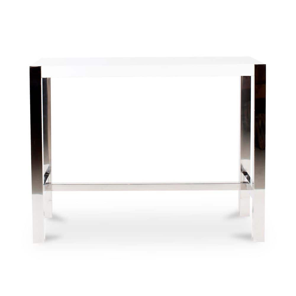 NADAAL STUDIOS Preston White High-Gloss Lacquer and Stainless Steel ...
