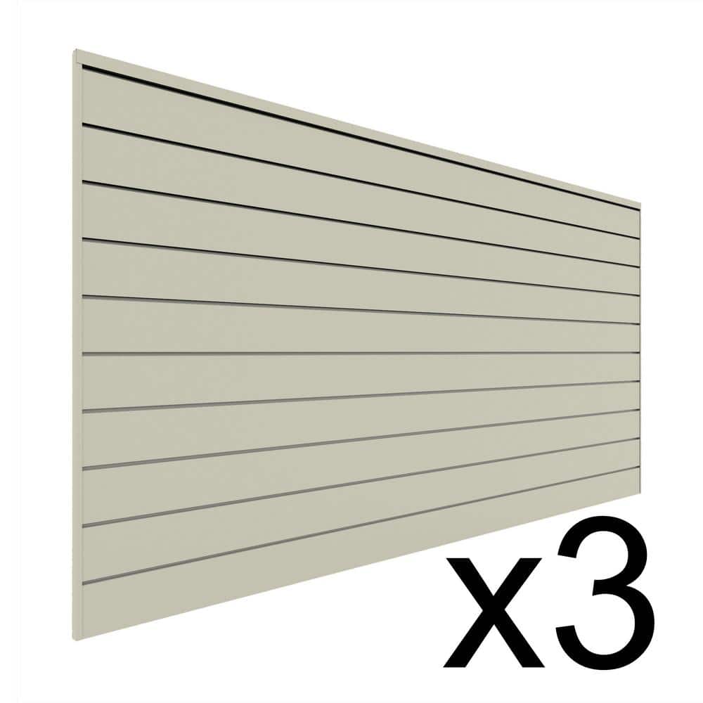Proslat 96 in. H x 48 in. W (96 sq. ft.) PVC Slat Wall Panel Set ...