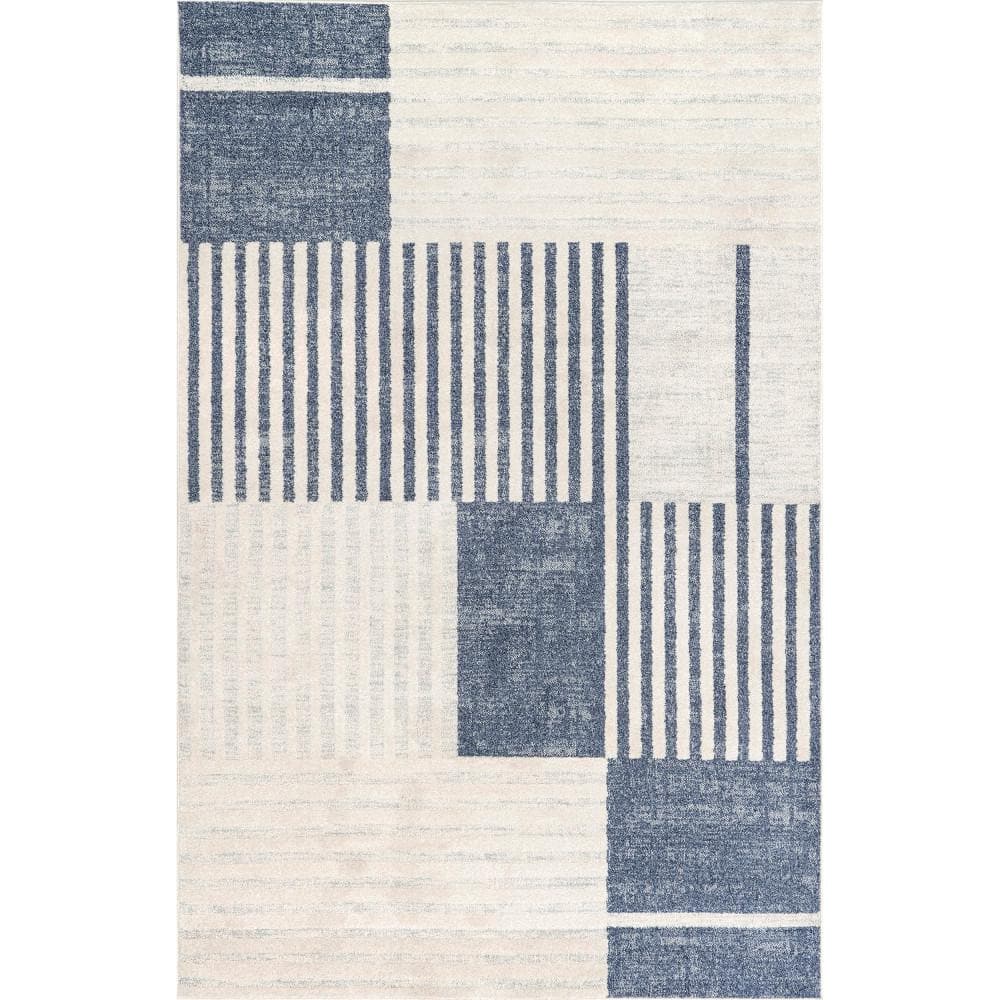 nuLOOM Adabelle Blue 8 ft. x 10 ft. Contemporary Striped Area Rug ...
