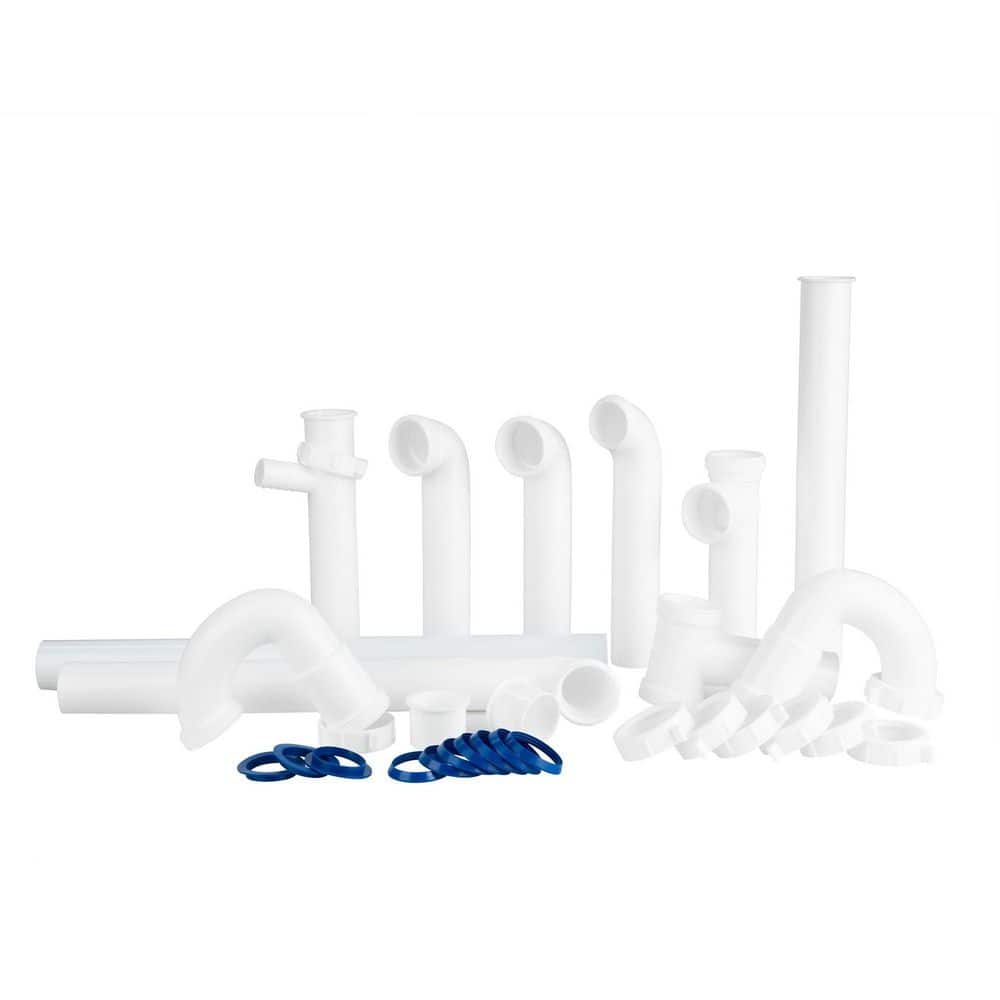 Wudkey 11 in. H x 16 in. W x 1.5 in. D Kitchen P-Trap Sink Drain Kit ...