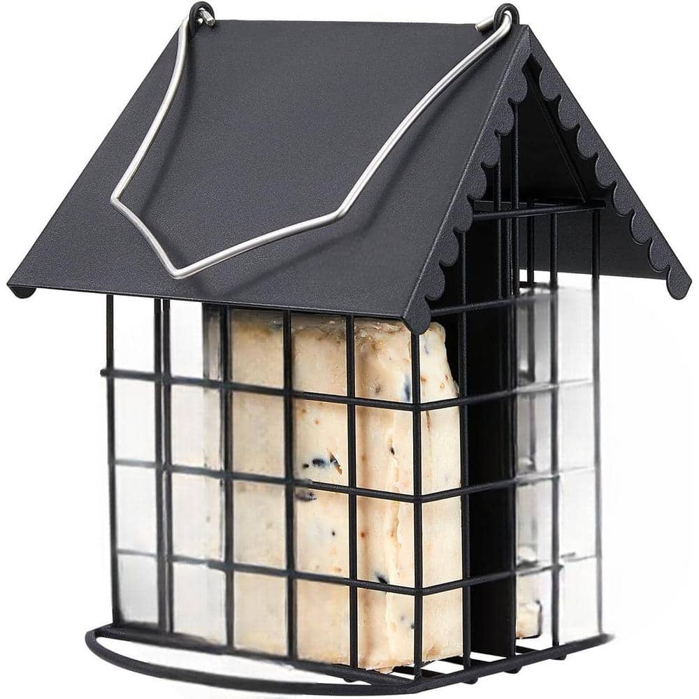 Justincity Double Suet Bird Feeder with Weatherproof Roof and Perch for ...