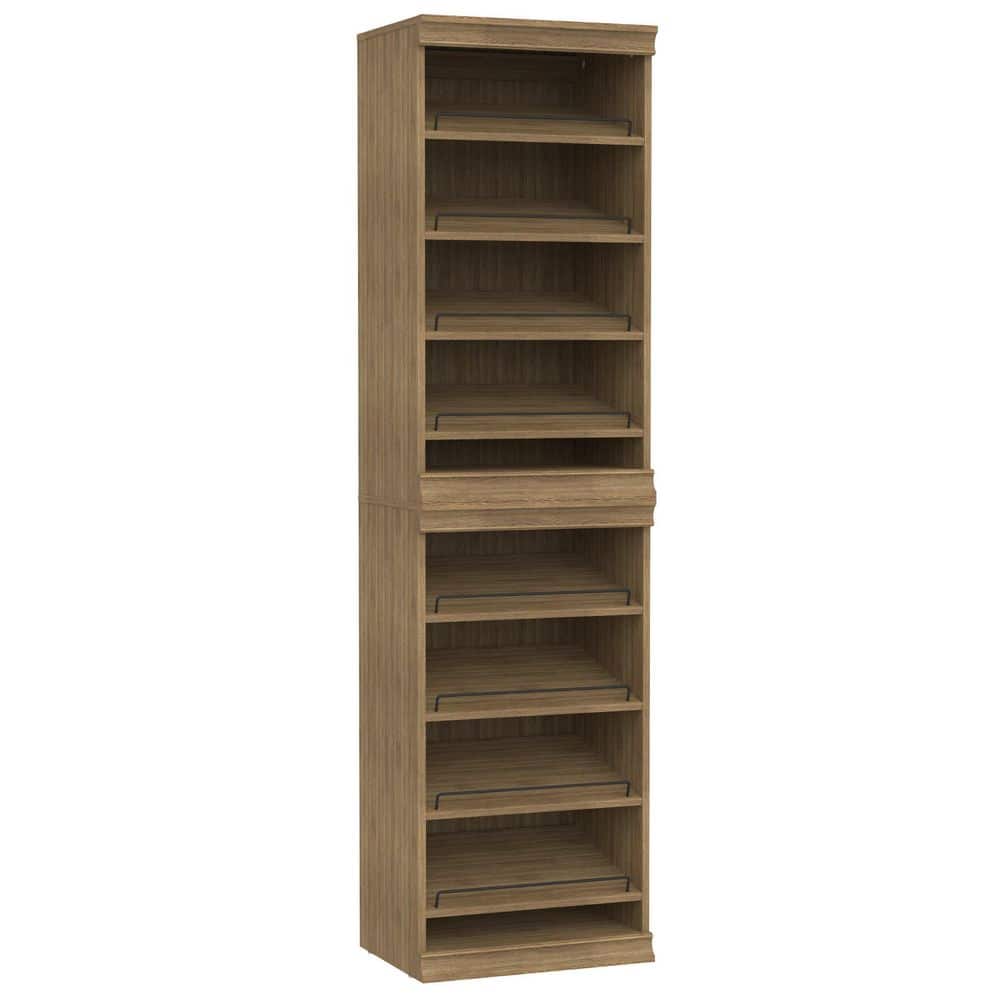 ClosetMaid Modular Storage 21.38 in. W Sand Tower System 8-Shelf Wood ...