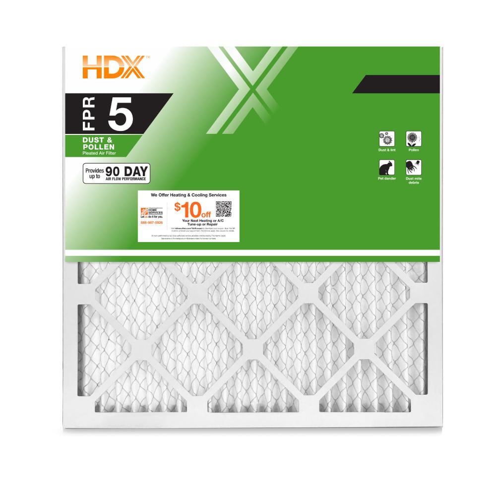 HDX 24 In X 24 In X 1 In Standard Pleated Air Filter FPR 5 HDX1P5