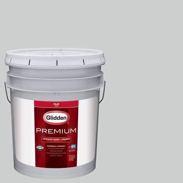 Glidden Premium 5 gal. #HDGCN36 Silvery Moonlight Flat Interior Paint ...