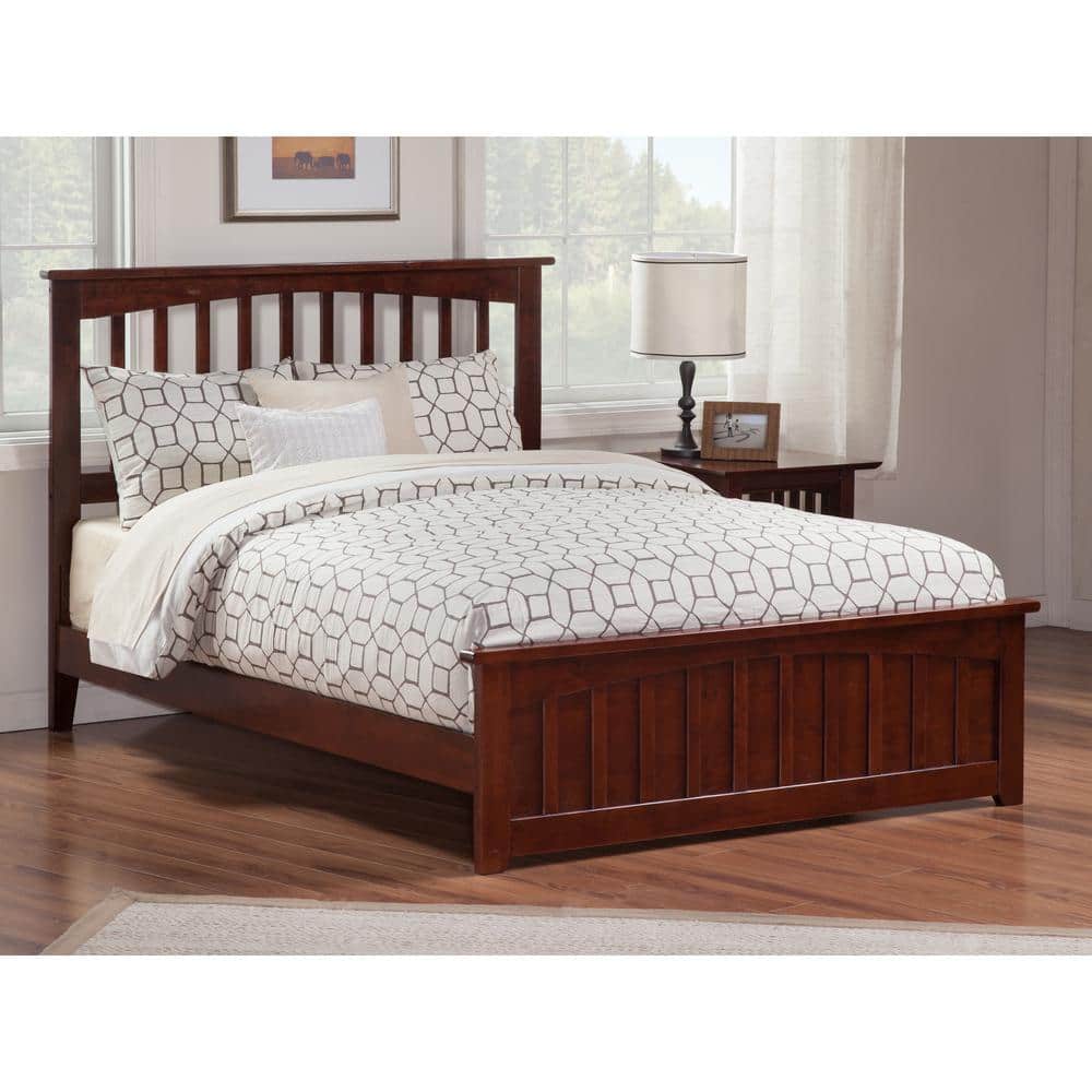 AFI Mission Walnut Queen Solid Wood Traditional Bed with Matching ...
