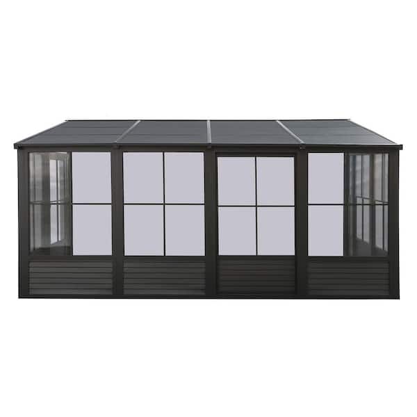 Gazebo Penguin Florence-Wall Mounted Solarium 10 ft. x 16 ft. Metal ...