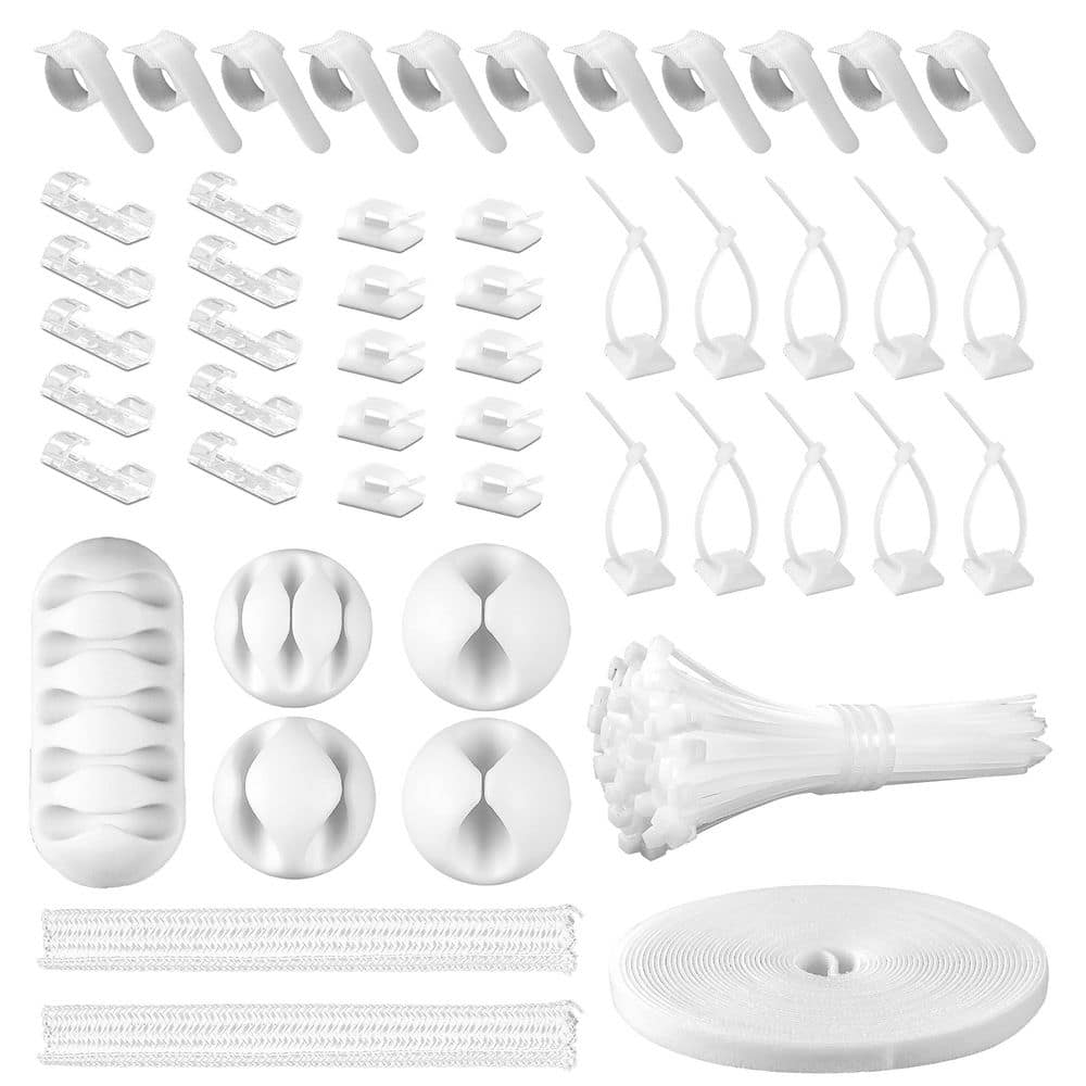 Lukyamzn Cable Management Organizer Kit White 2 Wire Sleeve Protectors ...