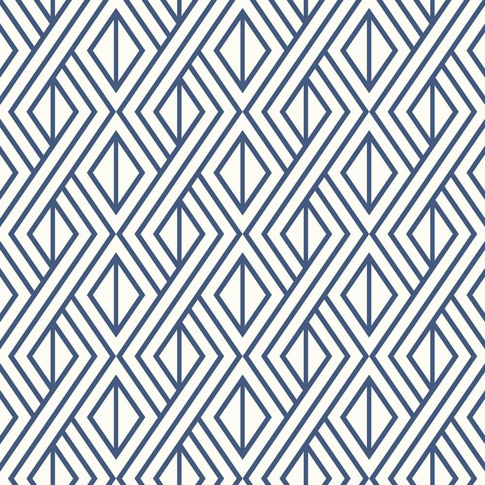 Seabrook Designs 56 sq. ft. Navy Blue Diamond Weave Unpasted Wallpaper ...
