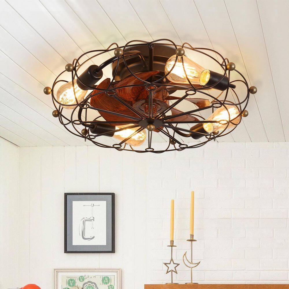 Reviews for MODERN HABITAT SpinningLinear 20 in. indoor Low Profile Caged Ceiling Fan with ...