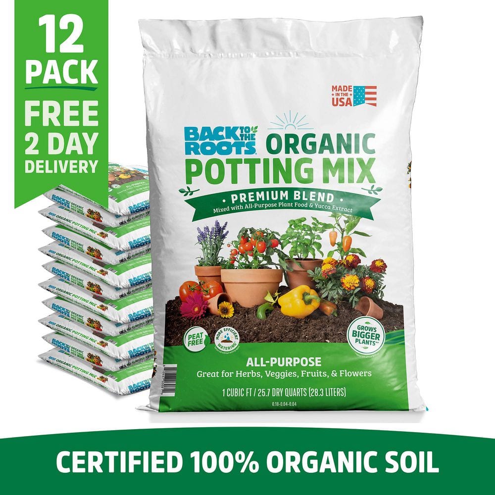 Back to the Roots Organic Potting Mix (12 1 cu.ft. Bags ) 47077-DS ...