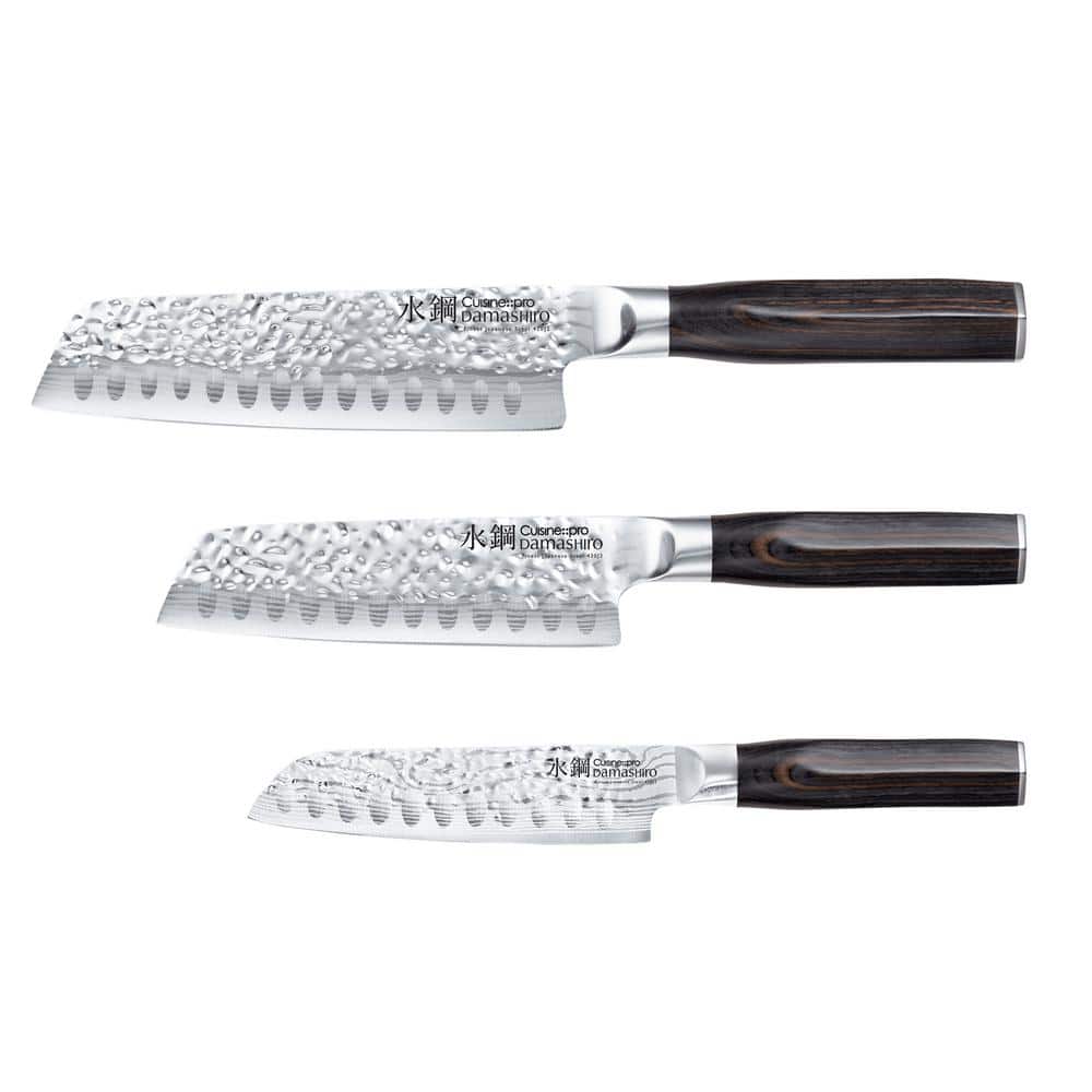 Cuisine::pro DAMASHIRO EMPEROR 3-Piece Stainless Steel Santoku Knife ...