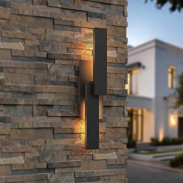 Reviews for Maxax 21 in. 2-Light Black Modern Dimmable Outdoor Aluminum ...