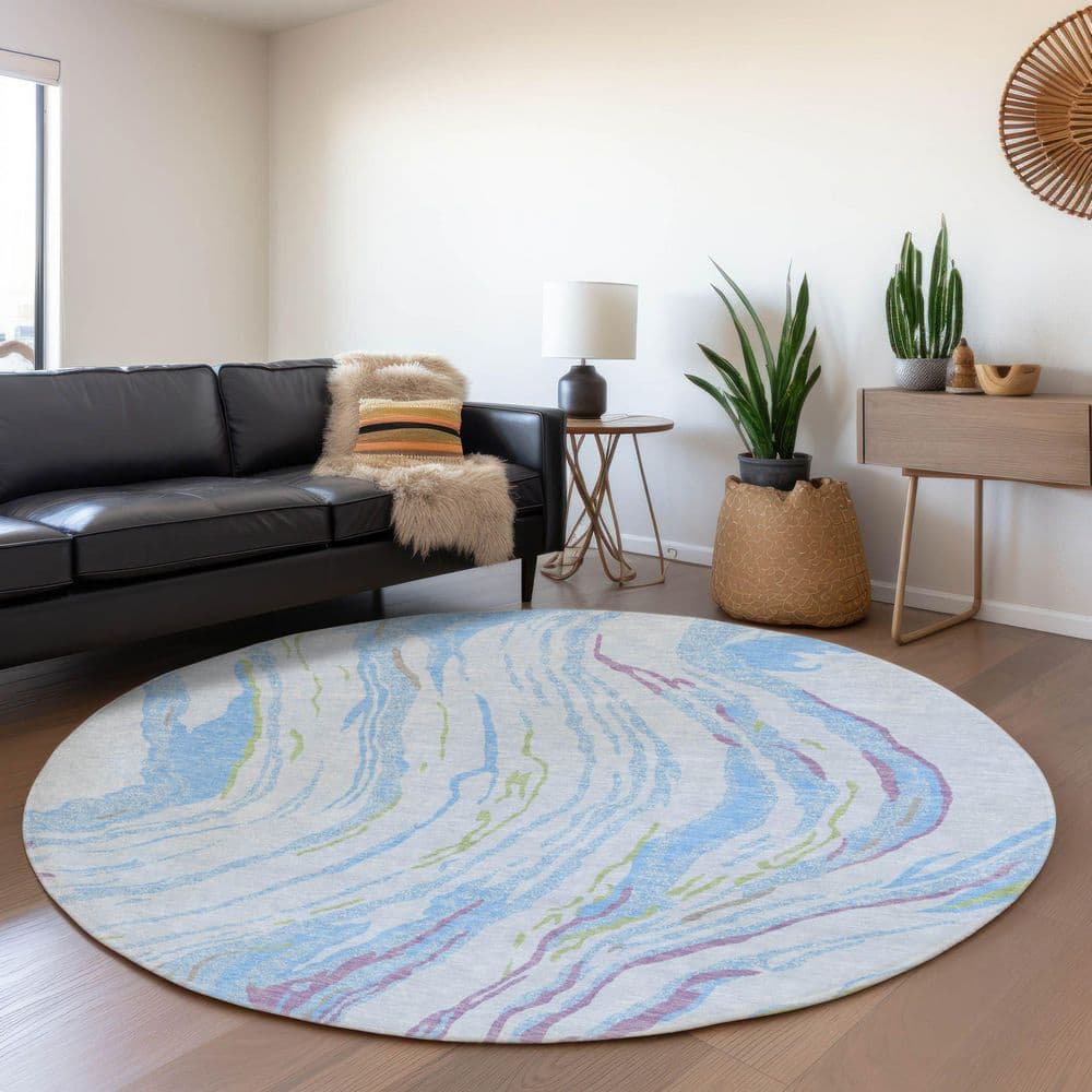 Addison Rugs Mayfield Premium Machine Washable Abstract AMF1037 Sky 8 ...