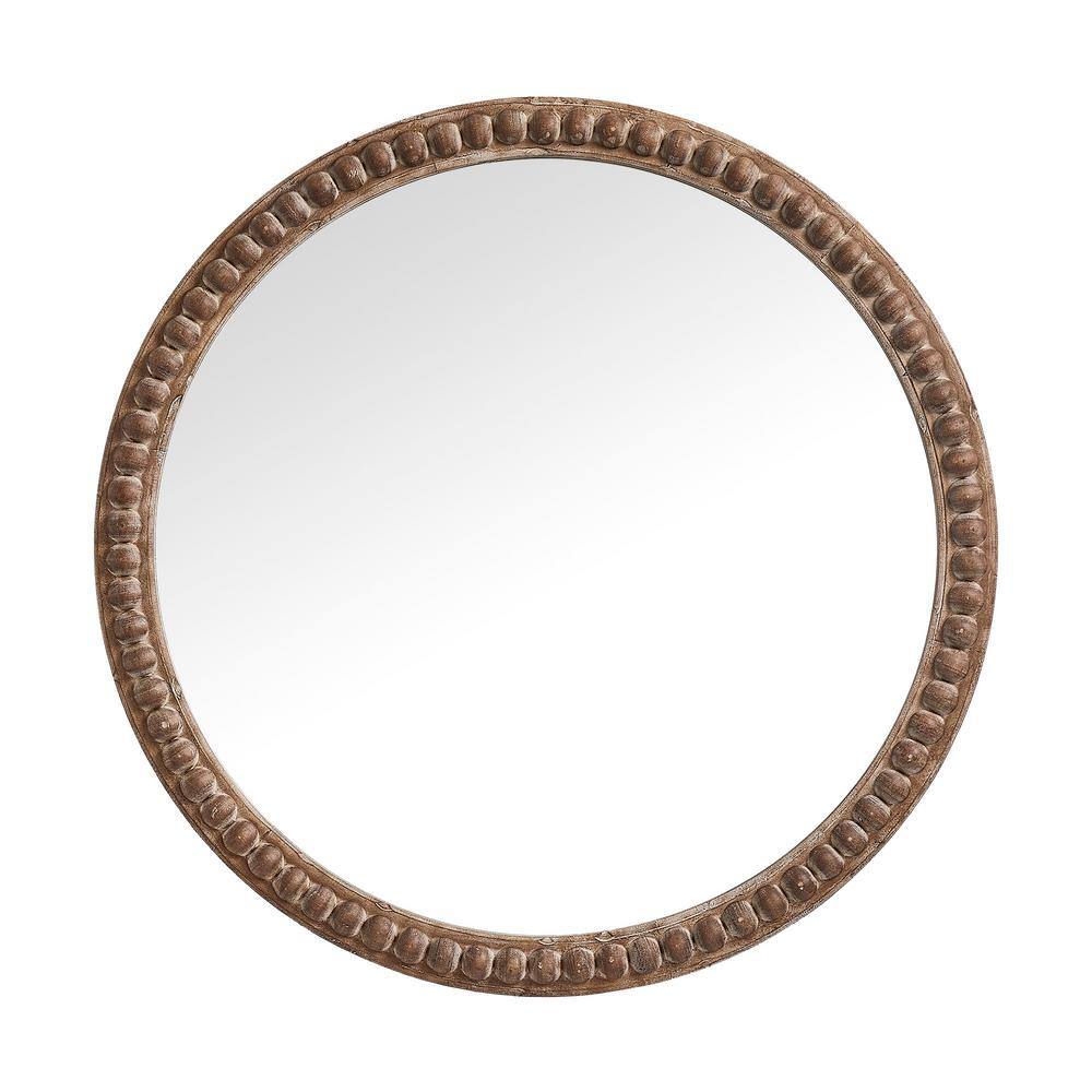 matrix decor 35 in. W x 35 in. H Round Rustic Framed Wall Bathroom ...
