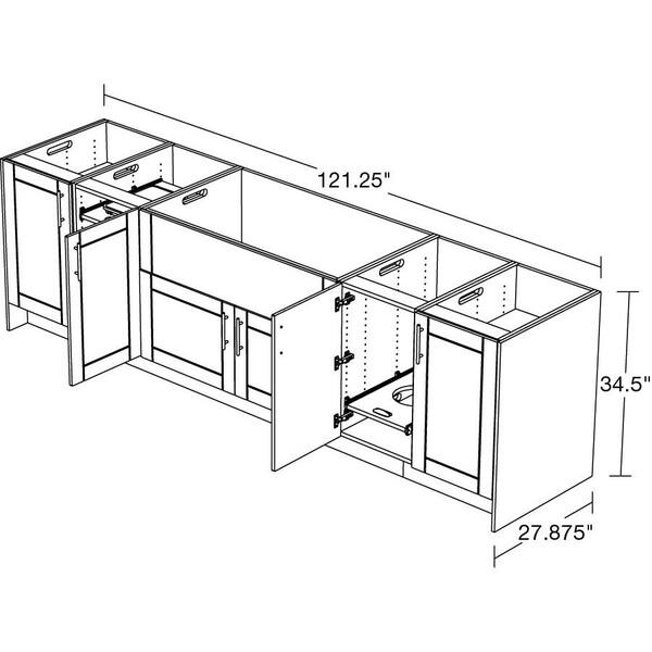 Outdoor Kitchen Counter Dimensions Prep Center Cabinet Kit | Rockwood