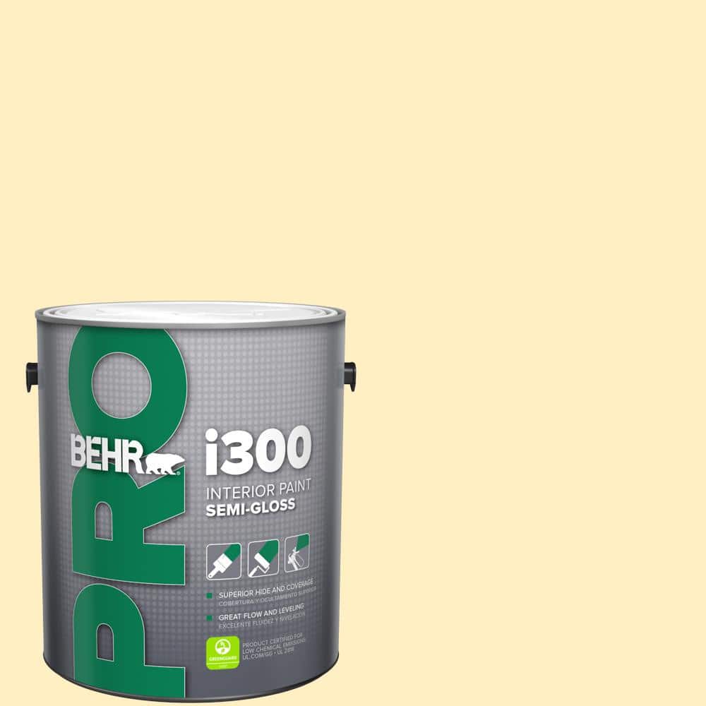 BEHR PRO 1 gal. #380A-2 Moonlit Yellow Semi-Gloss Interior Paint ...