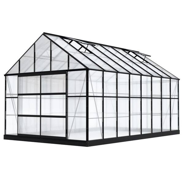 AirWire 10 ft. W x 18 ft. D Polycarbonate Greenhouse with Quick Setup ...