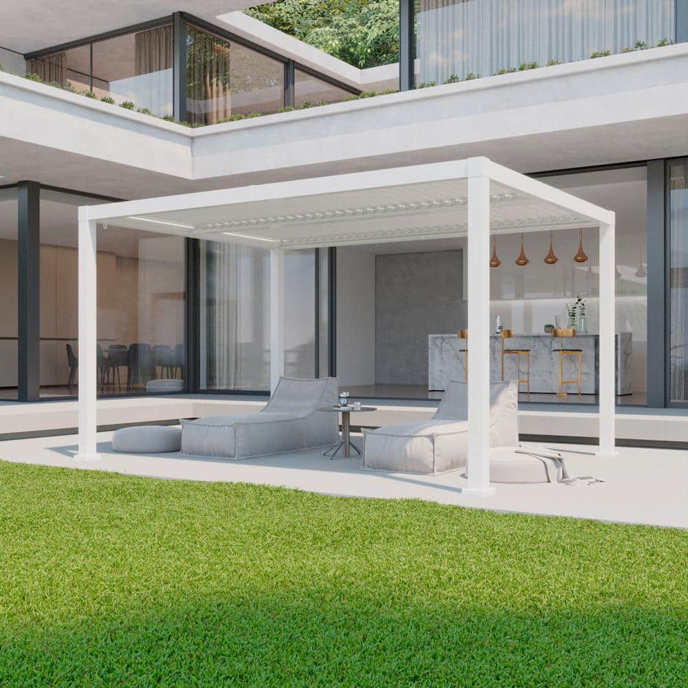 Sonkuki 10 ft. x 13 ft. Aluminum Frame Freestanding Patio Pergola ...