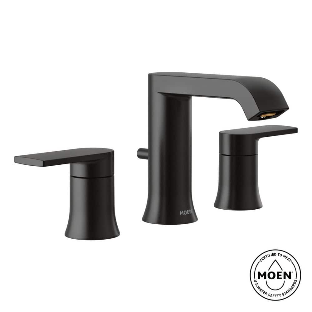 MOEN Genta LX 8 in. Widespread Double Handle Bathroom Faucet in Matte ...