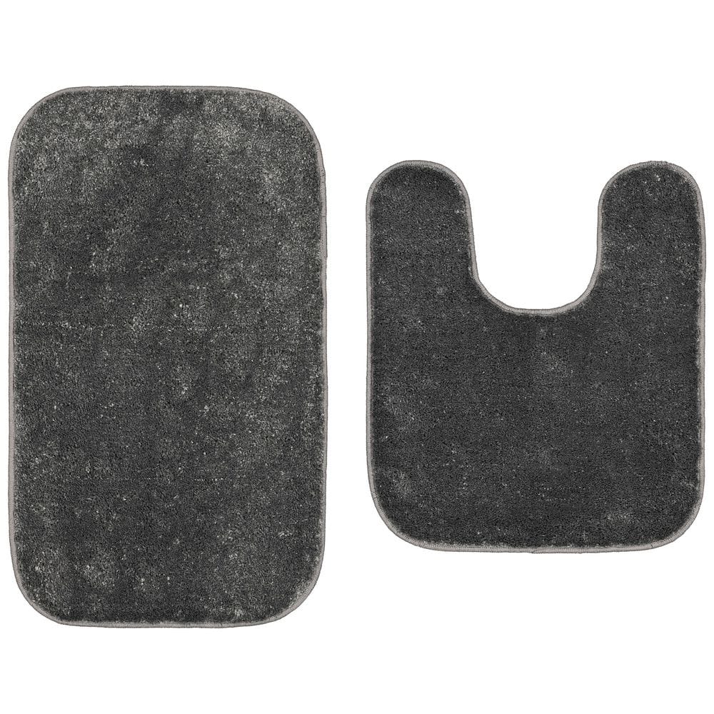 Garland Rug Gramercy Cinder Gray Solid Rectangle 2-Piece (Contour and ...