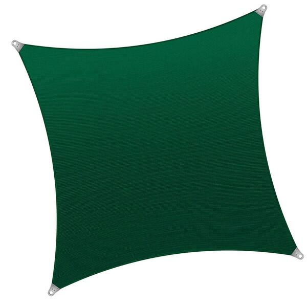 AMGO 20 ft. x 20 ft. Square Super Ring Sunshade Sail 260 GSM Heavy Duty ...
