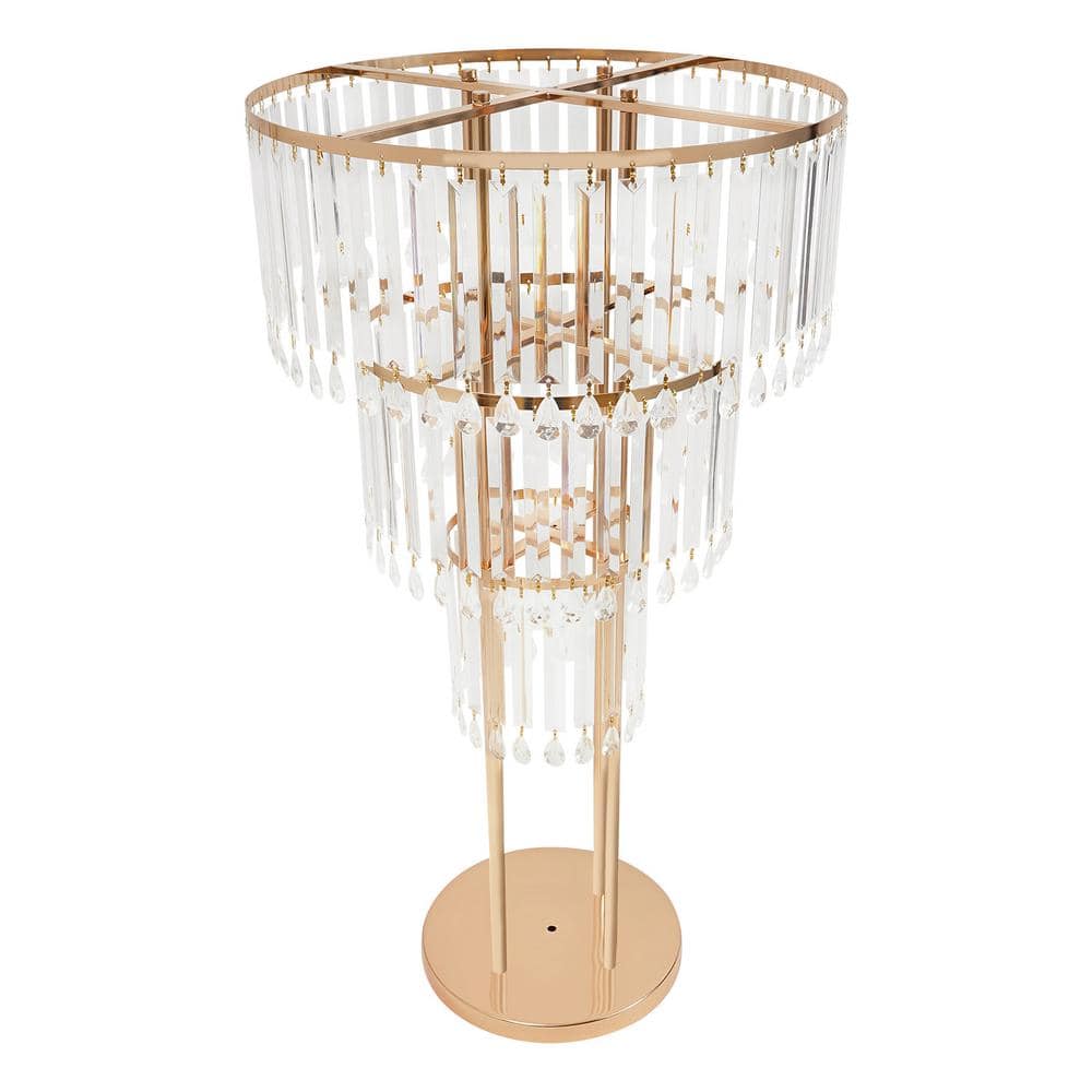 YIYIBYUS Gold 3-Tier Round Metal Acrylic Decorative Stand Wedding ...