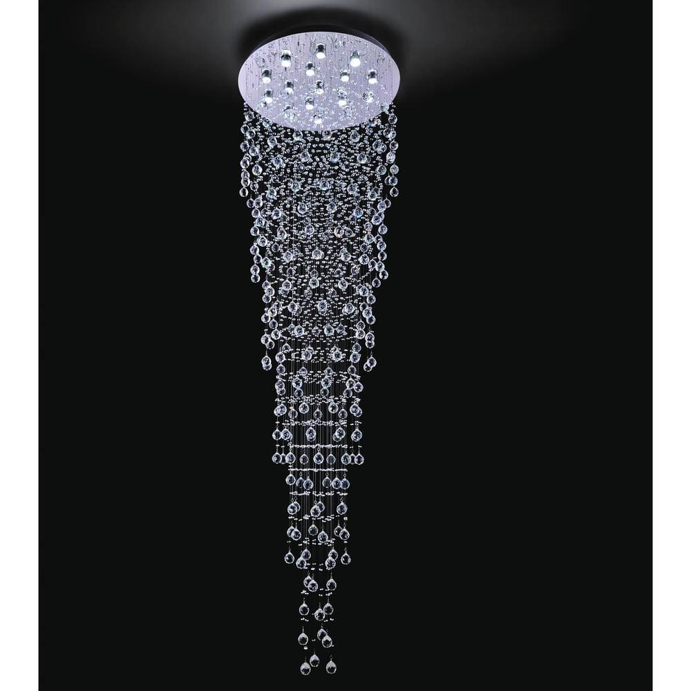 CWI Lighting Rain Drop 16 Light Flush Mount With Chrome Finish 6601C32C ...