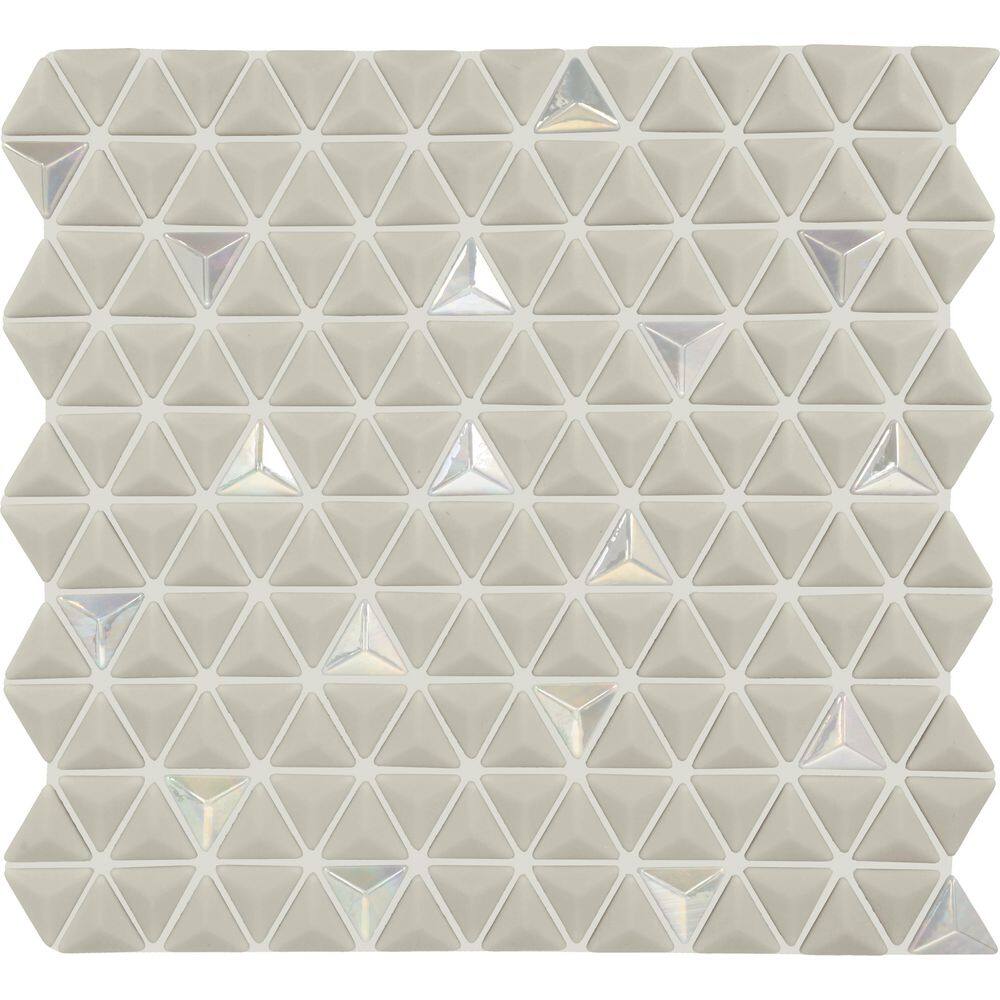 Daltile Starcastle Comet 12 in. x 11 in. Glass Triangle Mosaic Tile (11 ...