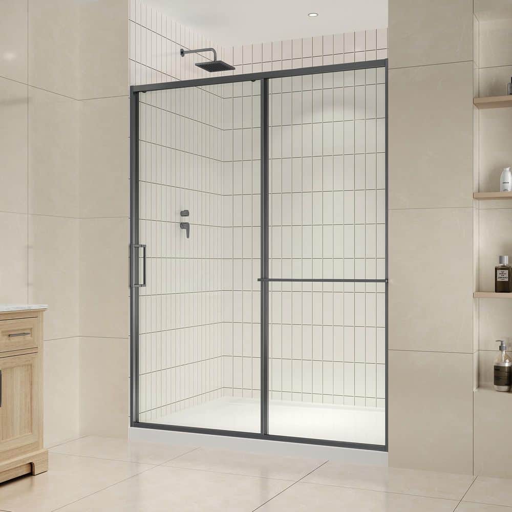 OVE Decors Zora 60 in. Max Width x 78 3/4 in. H Alcove Sliding Framed ...