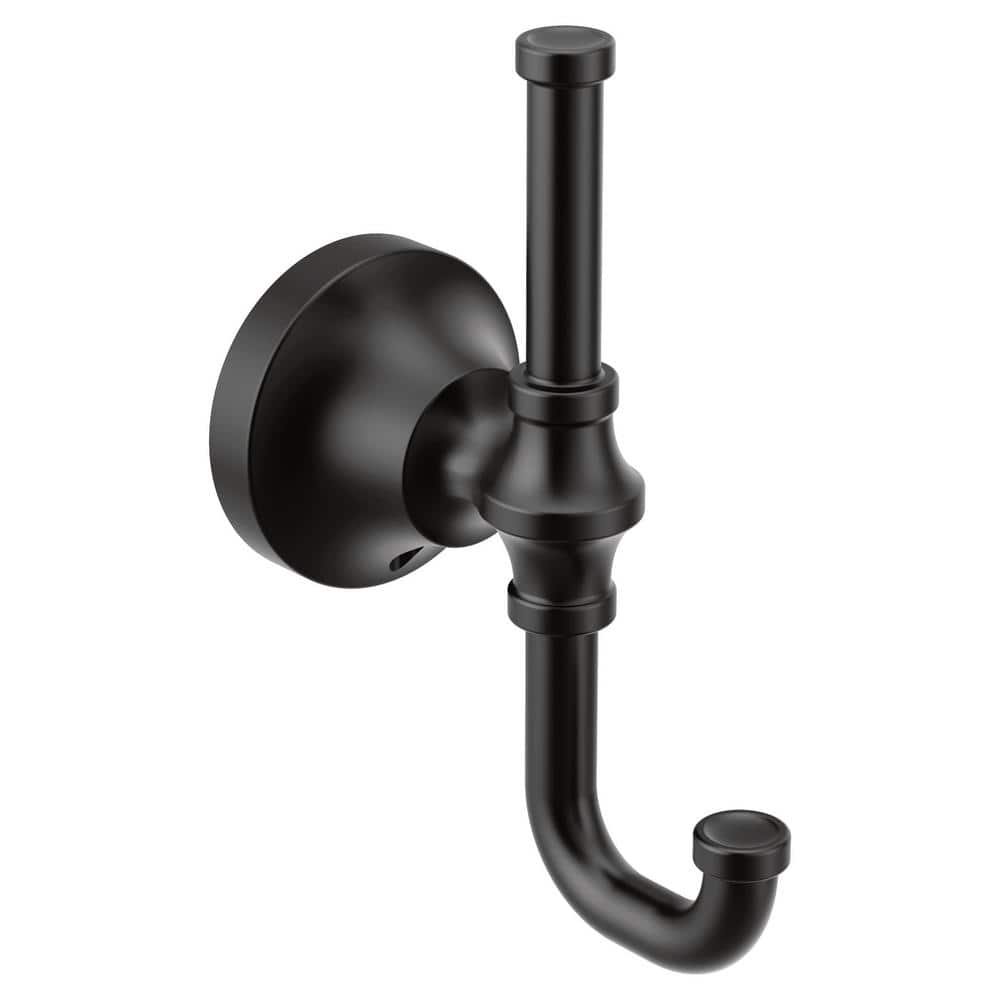 MOEN Colinet Traditional Double Robe Hook in Matte Black YB0503BL - The ...
