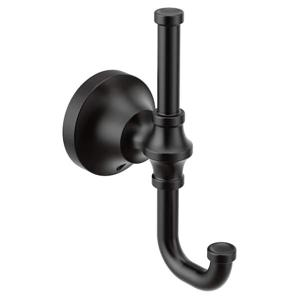 MOEN Colinet Traditional Double Robe Hook in Matte Black YB0503BL - The Home Depot