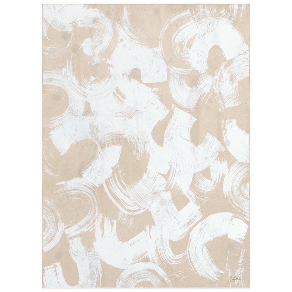 Empire Art Direct Beige 8 ft. x 10 ft. Swish Stone I Washable Abstract ...