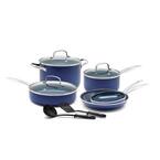 Blue Diamond 10-Piece Aluminum Ceramic Nonstick Cookware Set in Blue ...