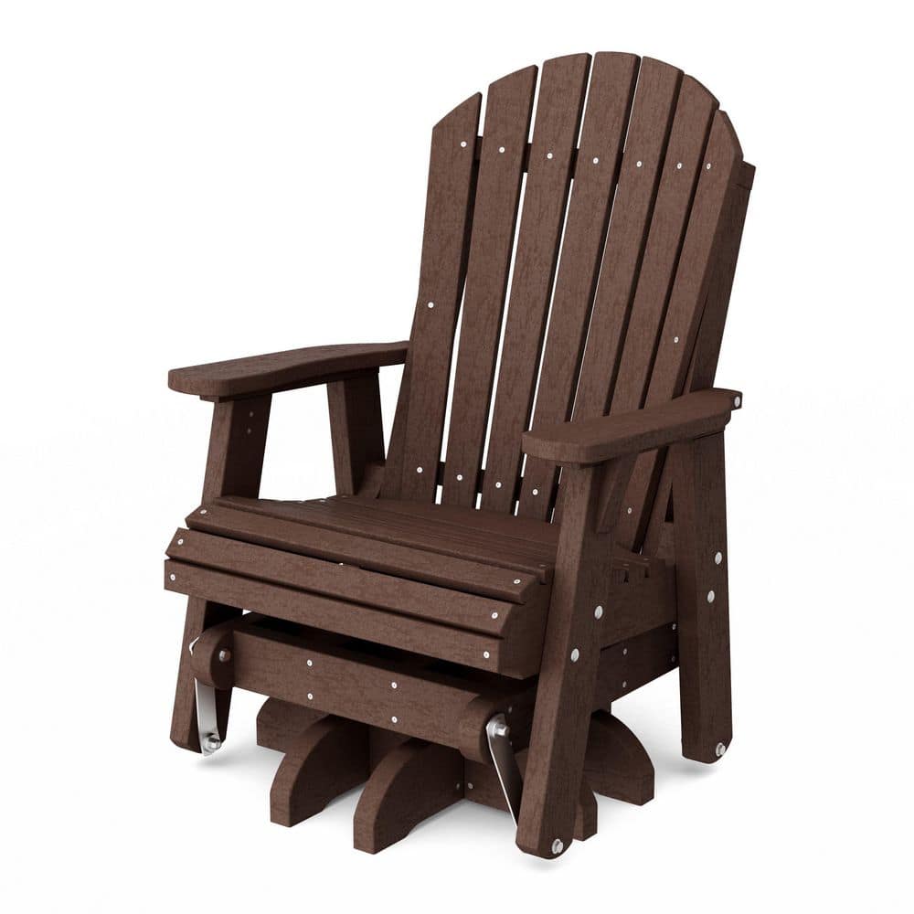 Wildridge Heritage 1-Person Tudor Brown HDPE Plastic Outdoor Swivel ...