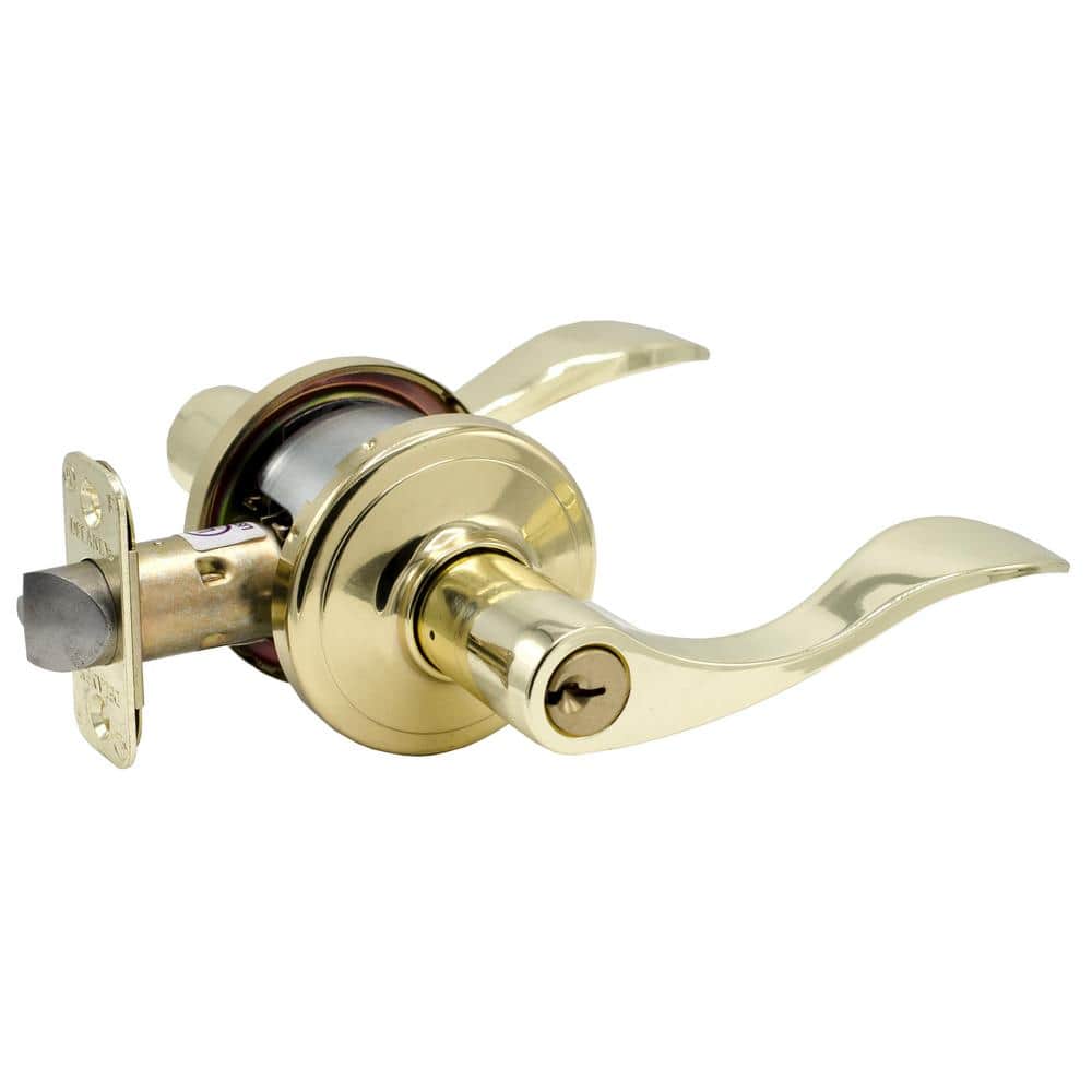 DELANEY HARDWARE Grade 2 Lashbrook Entry Lever Bright Brass 320823 ...