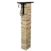 Eye Level Beige Stacked Stone Mailbox Post Kit with Decorative Scroll ...