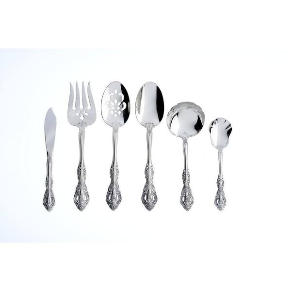 Oneida Michelangelo 6-Piece Silver 18/10-Stainless Steel Flatware Set ...