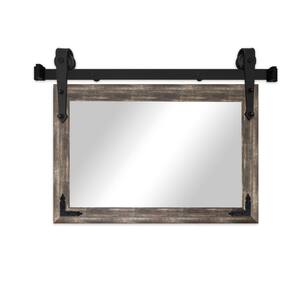 Rayne Mirrors (33 in. W x 26 in. H) Brown Distressed Vertical Mirror ...
