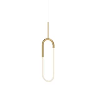 KUZCO Motif 27 in. 1 Light 9-Watt Brushed Gold Integrated LED Pendant Light PD75027-BG - The ...