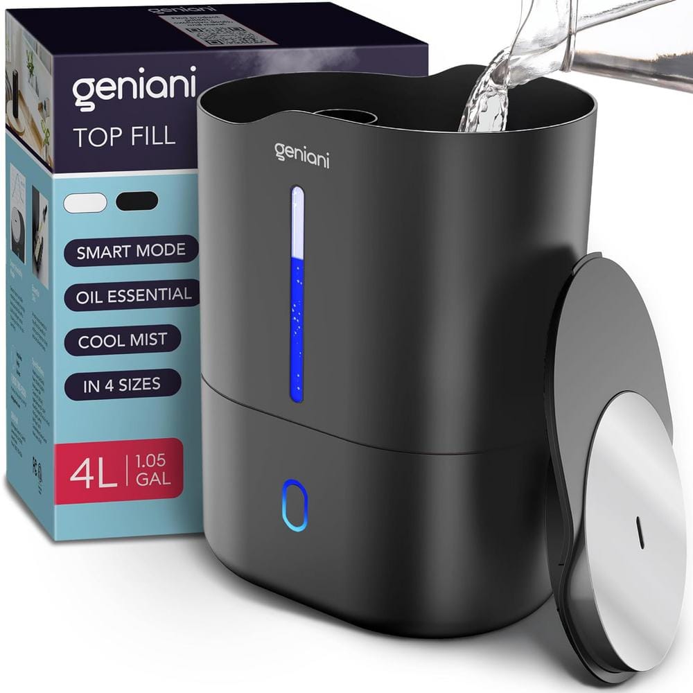 Geniani 1.05gal Top Fill Cool Mist Humidifier For Bedroom 356sqf ...