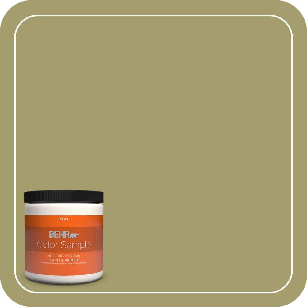 BEHR PREMIUM PLUS 8 oz. #S340-5 Farm Fresh Flat Interior/Exterior Paint ...