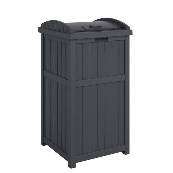 happimess Keaton Modern 24.13-Gal. All-Weather Wicker/Metal Lidded ...