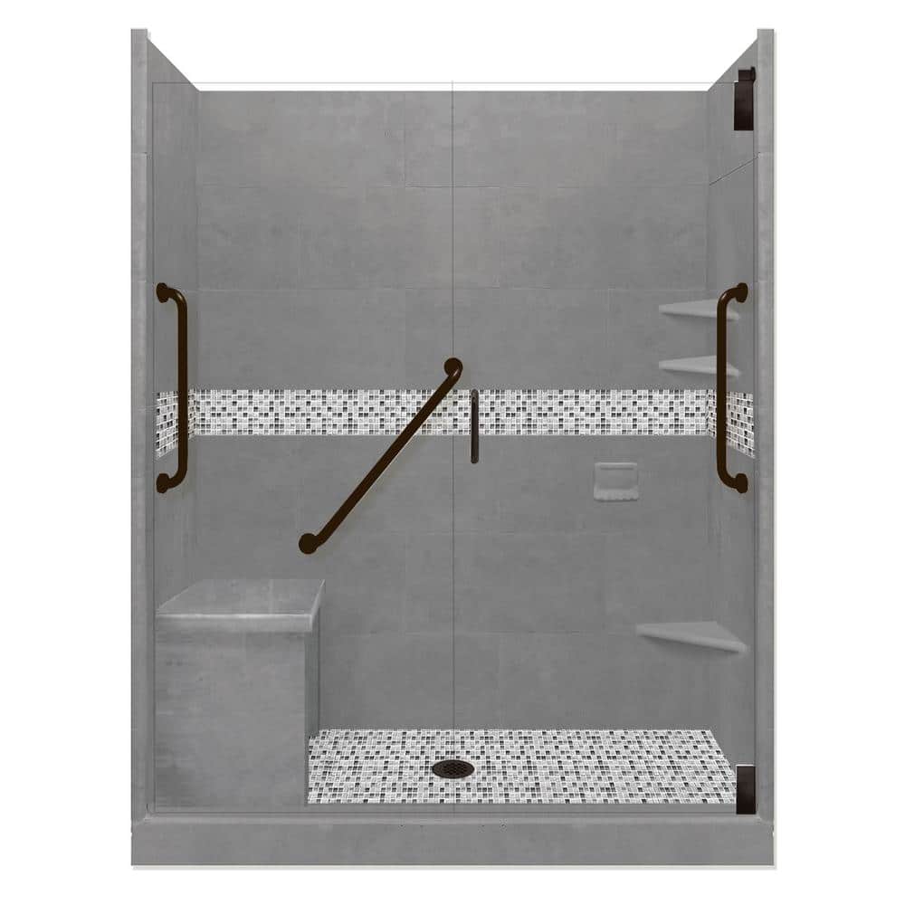 American Bath Factory Del Mar Freedom Grand Hinged 34 in. x 60 in. x 80 ...