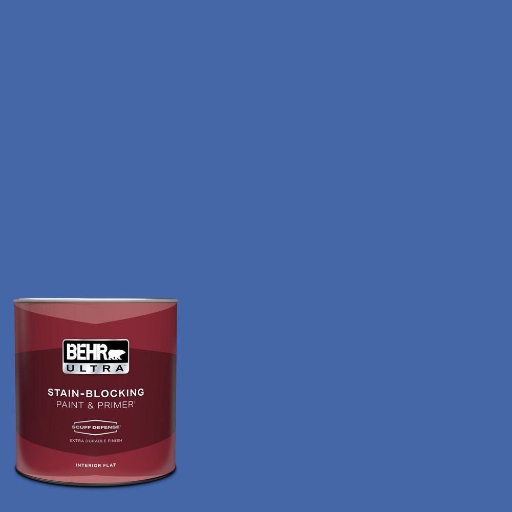 BEHR ULTRA 1 qt. #P530-6 Indigo Batik Extra Durable Flat Interior Paint ...