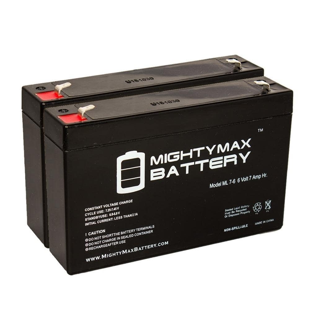 MIGHTY MAX BATTERY AGM Sealed 6V 7AH Battery Replaces 7.2AH CF6V7 PE6V7 ...