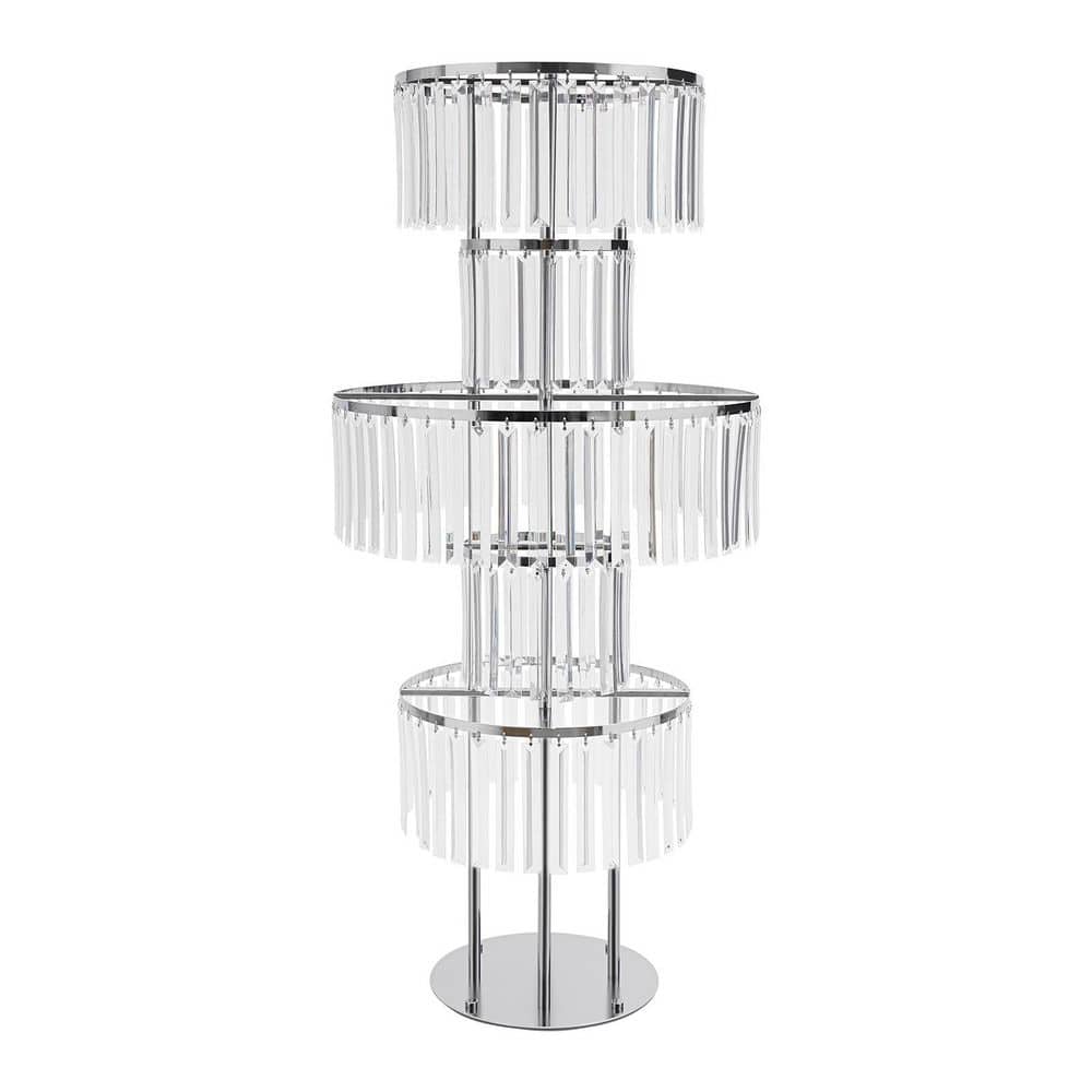 YIYIBYUS 43.3 in. H, Silver 5-Tier Iron Acrylic Decorative Stand ...